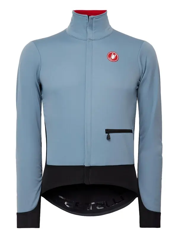 CASTELLI Alpha Logo-appliquéd Stretch-jersey Cycling Jacket - Blue