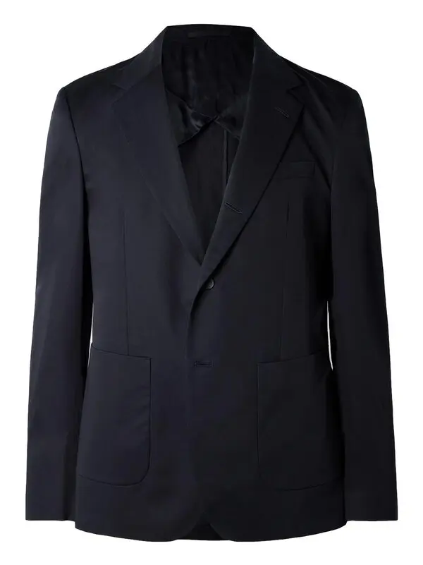 Mr P. Organic Cotton-poplin Suit Jacket - Blue