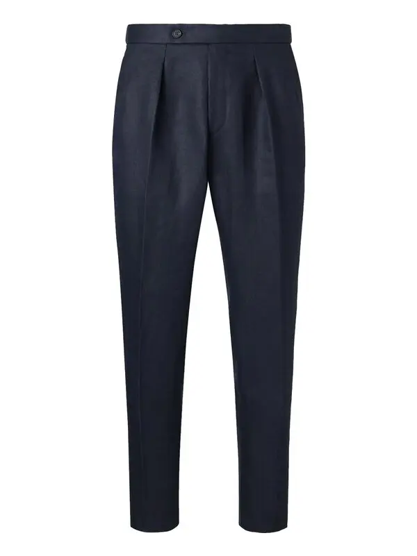SLOWEAR Venezia 1951 Pleated Linen Trousers - Blue