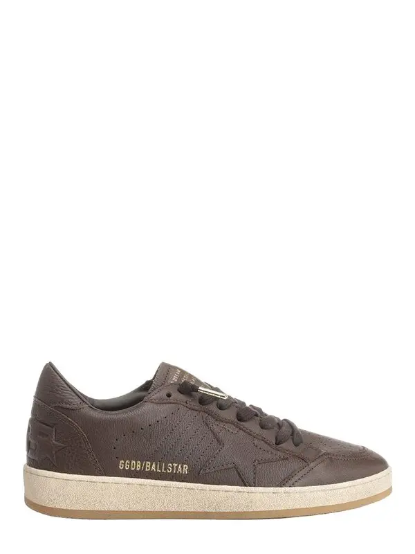 GOLDEN GOOSE Ball Star Leather Sneakers - Brown