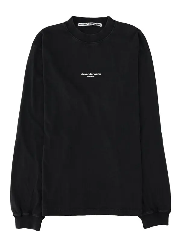 Alexander Wang Long Sleeve Logo T-shirt - Black