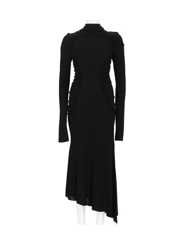 Victoria Beckham High Neck Midi Dress - Black