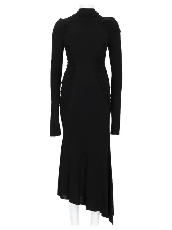 Victoria Beckham High Neck Midi Dress - Black