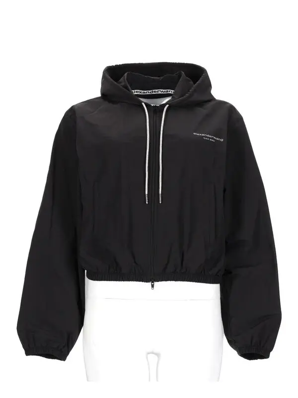 Alexander Wang Hooded Jacket With Logo - Black