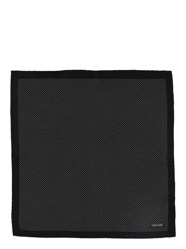 TOM FORD Fazzoletto Da Taschino Con Bordo Tono Su Tono - Black