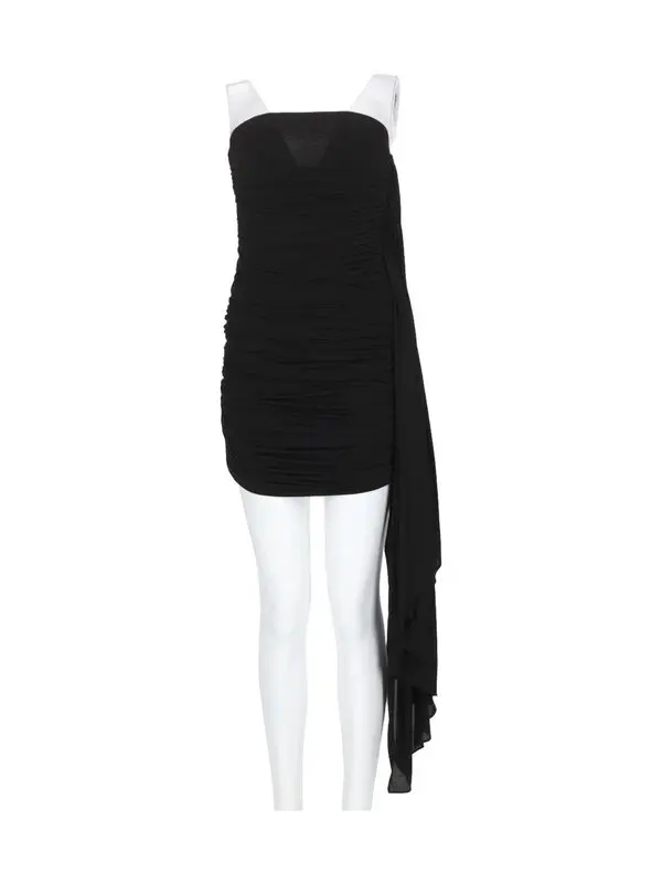 Alexander Wang Mini Ruched Drape Dress - Black