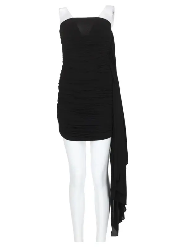 Alexander Wang Mini Ruched Drape Dress - Black