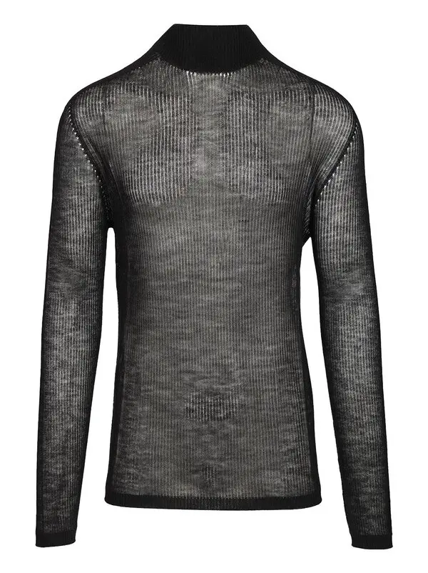 Rick Owens Oversized Ribbed Cashmere Sweater - Black
