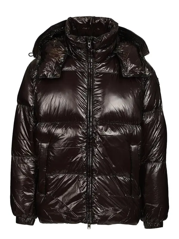 DIESEL® Quilted Taslan Down Jacket With Viraloff® Treatment And Drawstring Hem - Black