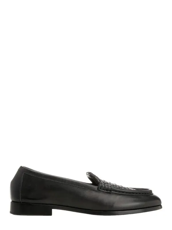 Bottega Veneta Silenzio Loafers With Intrecciato Detail - Black
