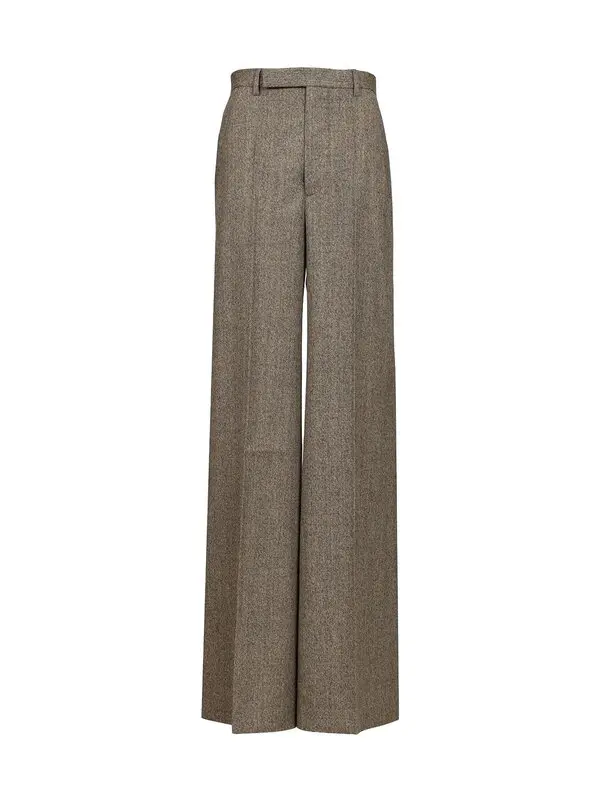 Rick Owens Wool Belted Leg Trousers - Black