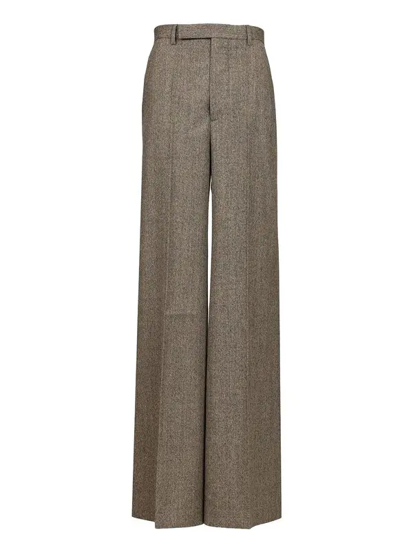 Rick Owens Wool Belted Leg Trousers - Black