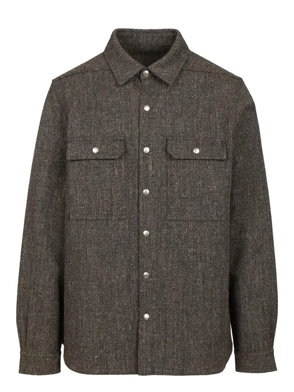 Rick Owens Carbone" Wool Blend Shirt Jacket - Gray