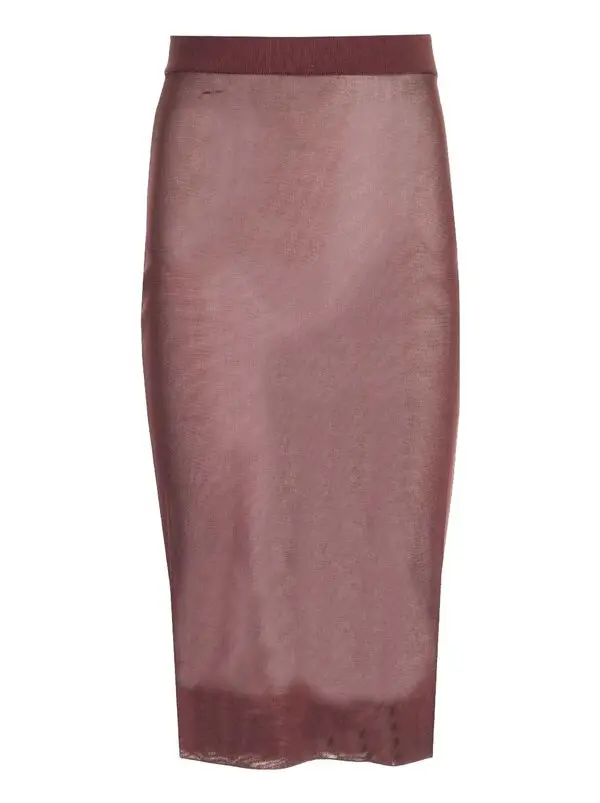 Saint Laurent Sheer High-waisted Pencil Midi Skirt - Multicolor