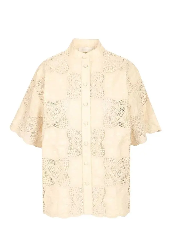 Zimmermann Wanderlust Crochet Shirt - Cream
