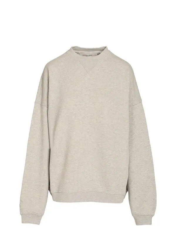 GOLDEN GOOSE Oversized Cotton Sweatshirt With Embroidered Logo - Gray