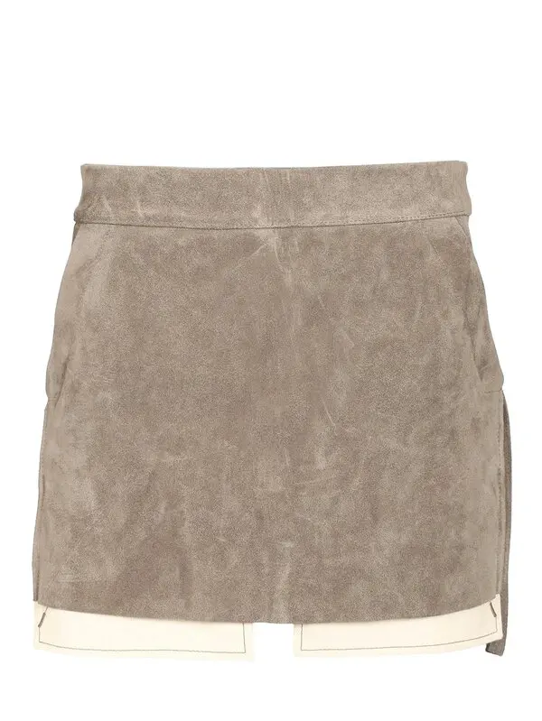 Rick Owens Taglianebbia" Leather Mini Skirt - Green