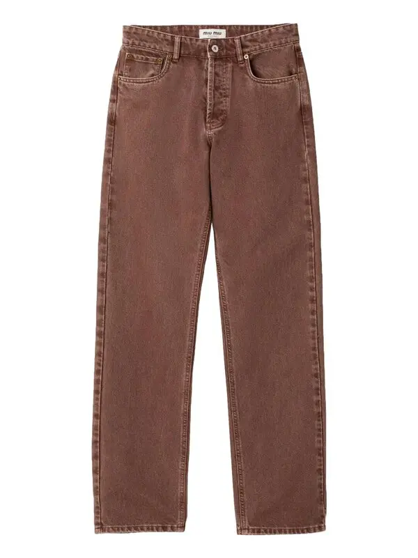 Miu Miu Five-pocket Bull Denim Trousers - Brown