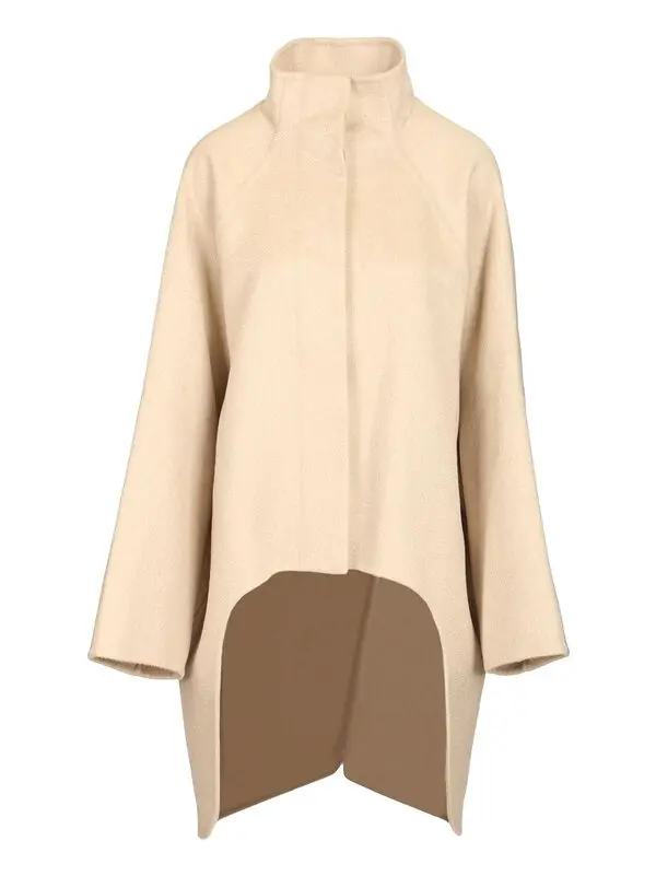 Alaïa Asymmetrical Double-face Cashmere Coat - Cream