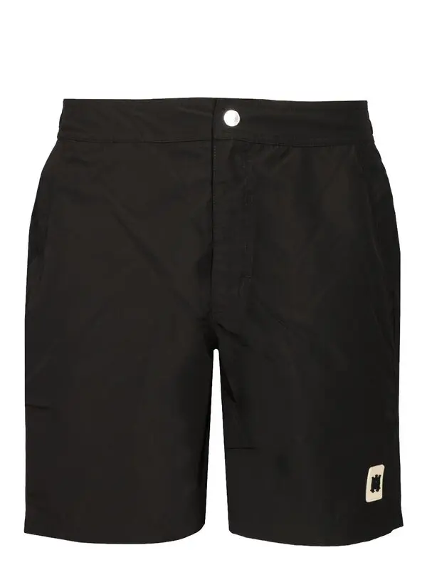 Amiri Nylon Swim Shorts With Logo Patch - Black
