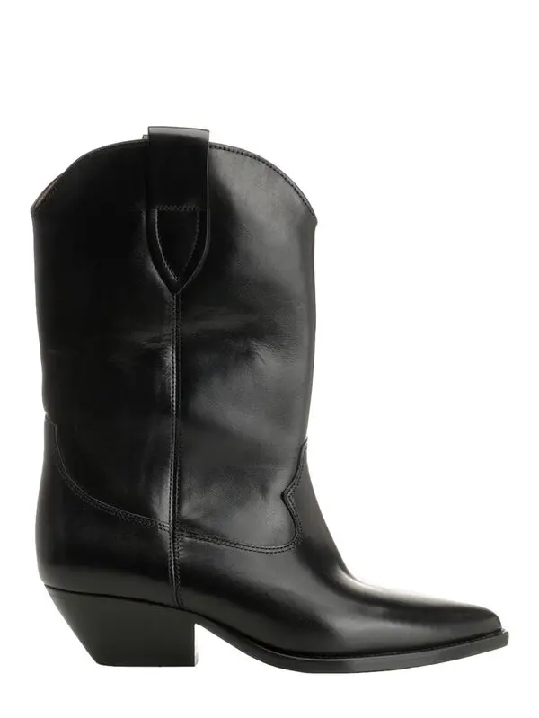 Isabel Marant Étoile Duerto Suede Calfskin Cowboy Boots - Black