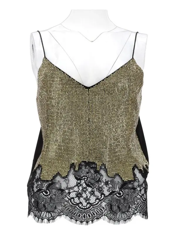 SELF-PORTRAIT Lace And Crystal Embellished Top - Multicolor