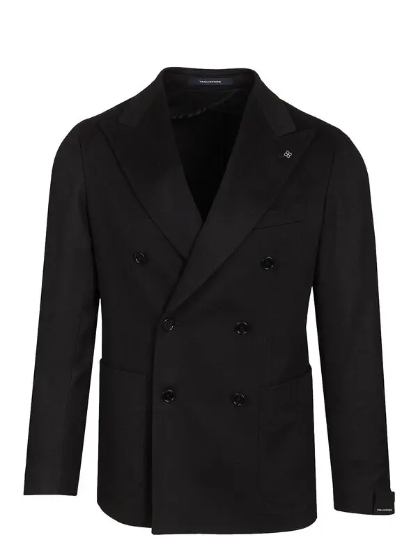Tagliatore Double-breasted Wool And Cashmere Blazer - Blue