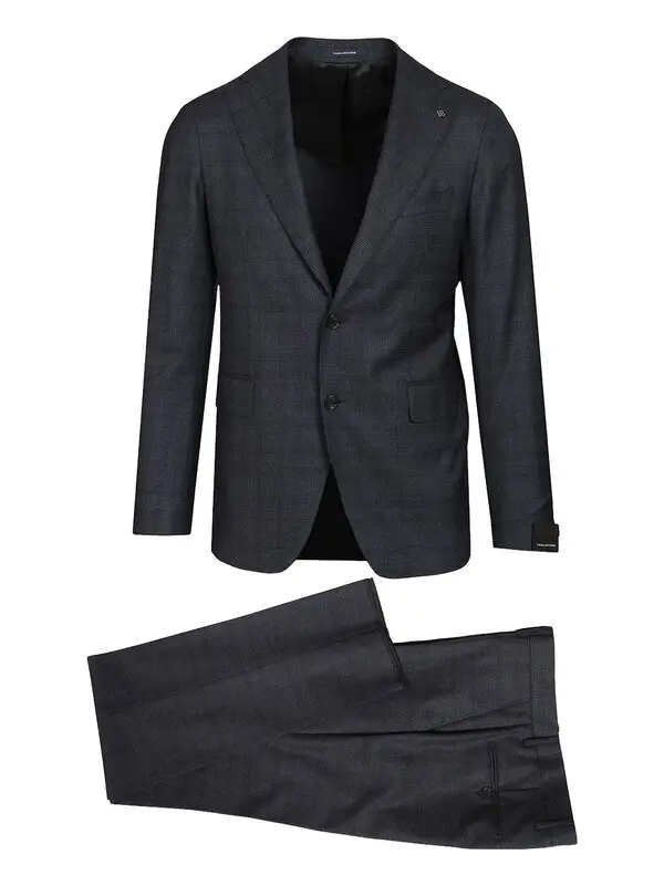Tagliatore Vesuvio Prince Of Wales Suit - Blue