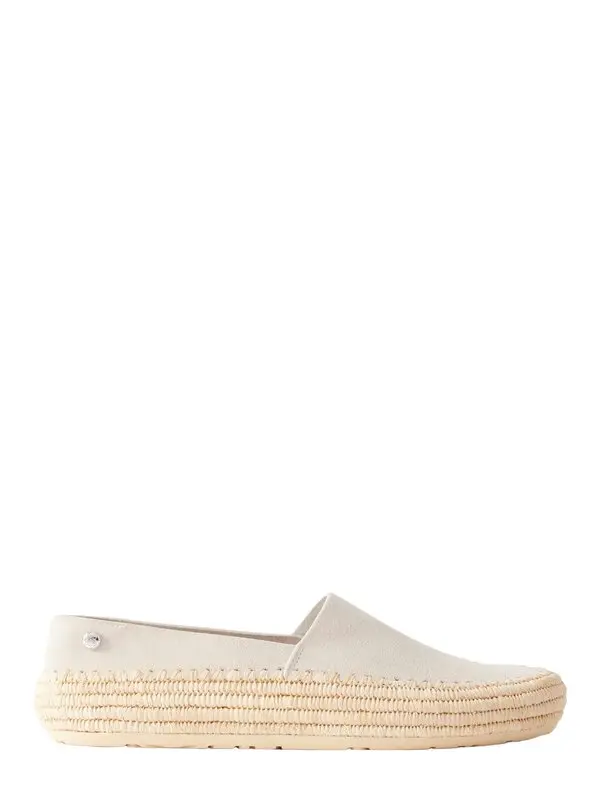 Loewe Rio Suede And Raffia Espadrilles - Beige
