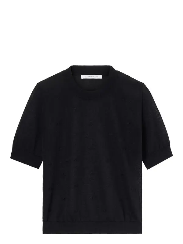 Cecilie Bahnsen Cbfillo' Embroidered Ramie Blouse - Black