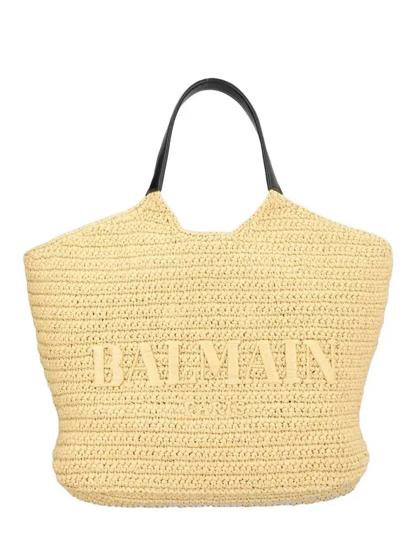 Balmain Crochet Shopper Bag - Cream