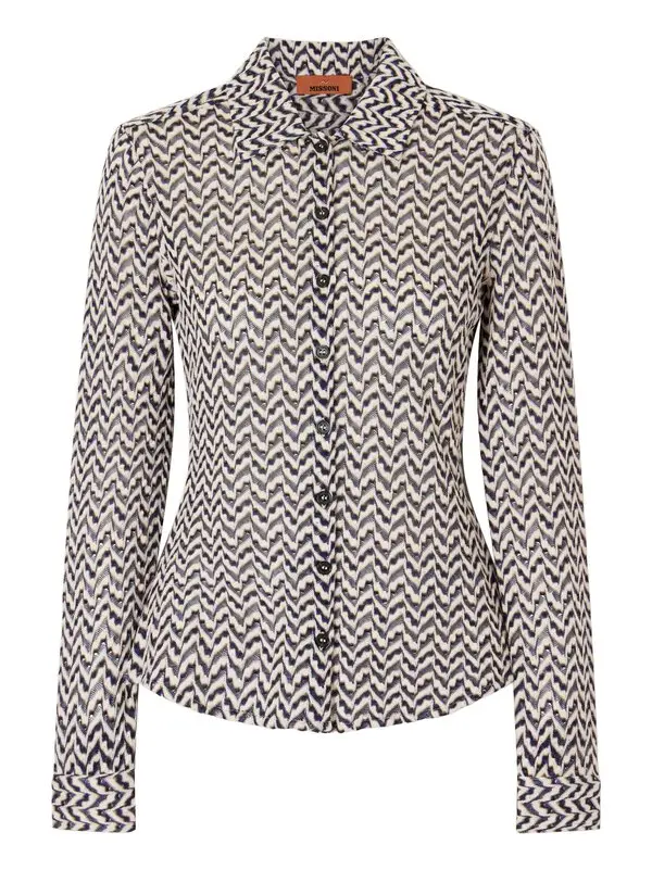 Missoni Embellished Crochet-knit Cardigan - Navy