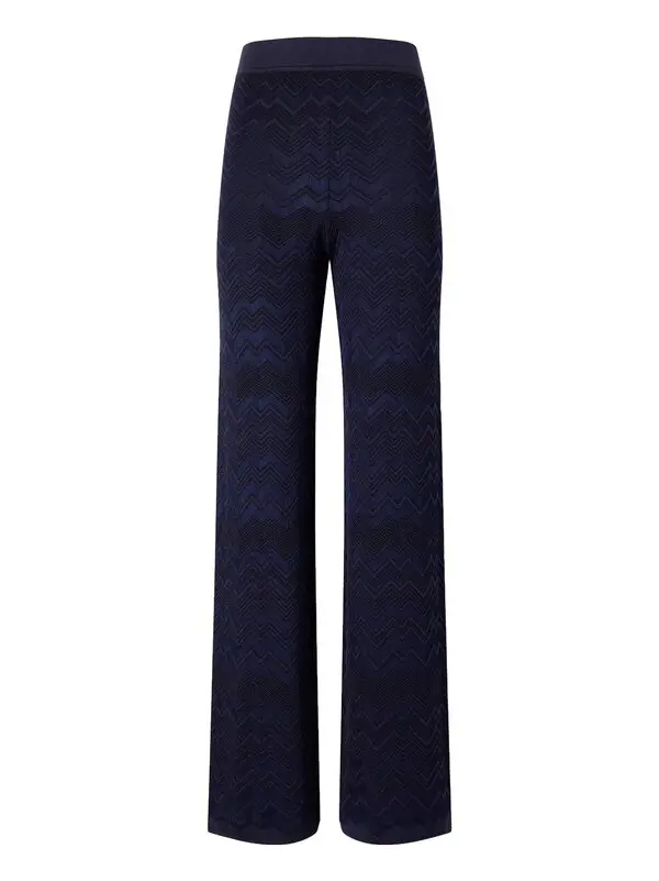 Missoni Crochet-knit Straight-leg Pants - Blue