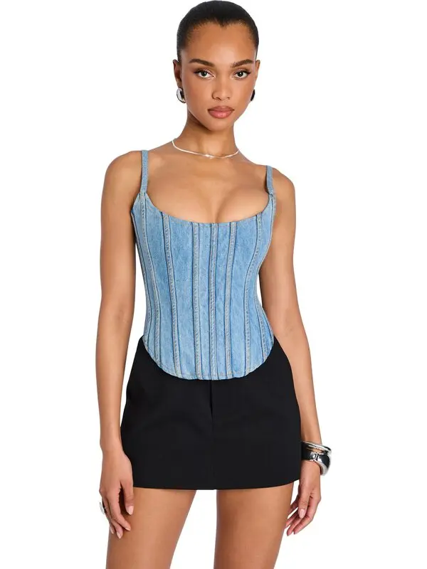 Retrofete Marishka Denim Corset Top - Bleeker