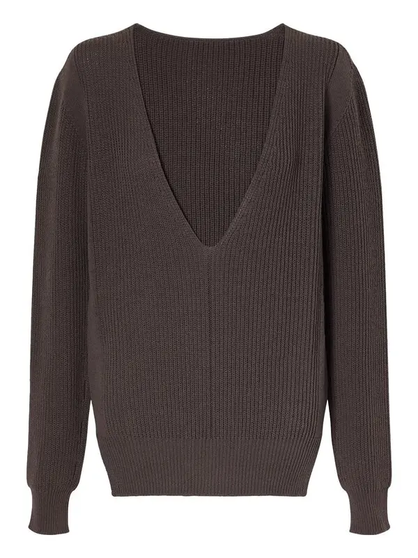 Rick Owens Cable-knit Wool V-neck Sweater - Gray