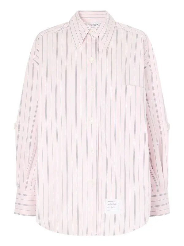 Thom Browne Striped Cotton-poplin Shirt - Pink