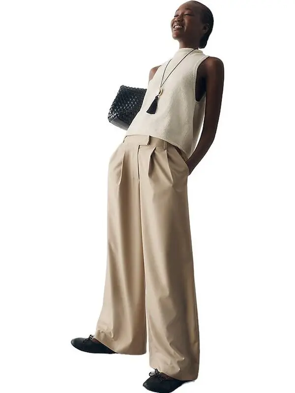 WHITEROOM + CACTUS Pleated Wide-leg Trousers - Camel