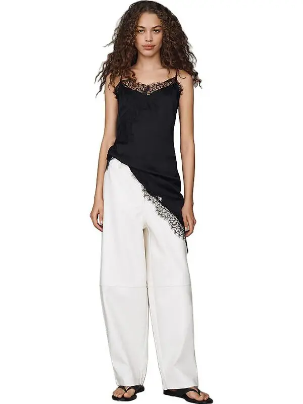 WHITEROOM + CACTUS Faux Leather Tapered Pants - Ivory