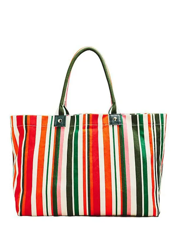 Anthropologie Slouchy Canvas Tote Bag - Stripe