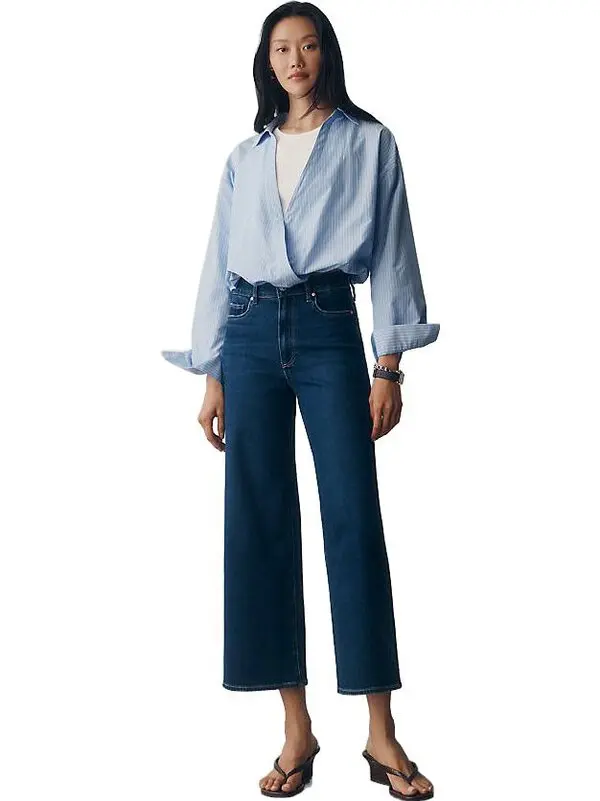 Paige Anessa High-rise Crop Wide-leg Jeans - Mabry
