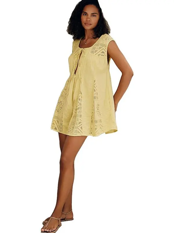 CELANDINE Lace Mini Dress - Chartreuse