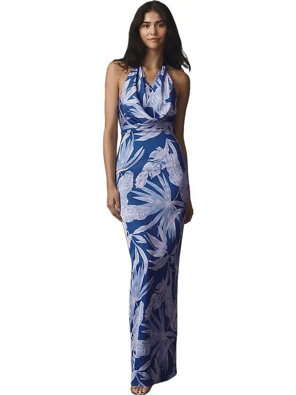 Dress The Population Solana Maxi Dress - Blue Pattern