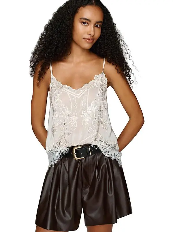 LYREBIRD Embellished Lace Tank Top - Ivory