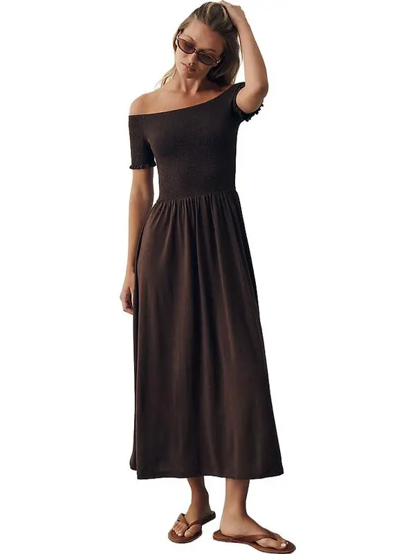 NATION LOS ANGELES Vivian Midi Dress - Brown