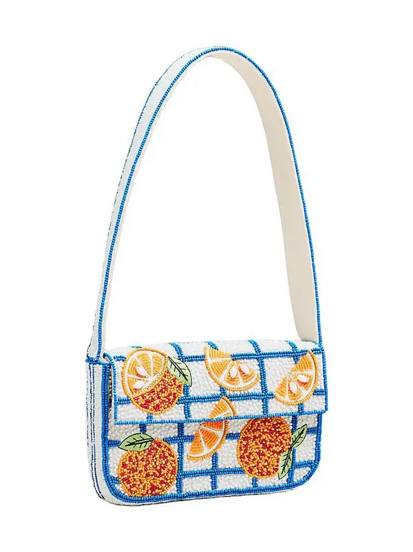 Anthropologie Beaded Shoulder Bag - Orange