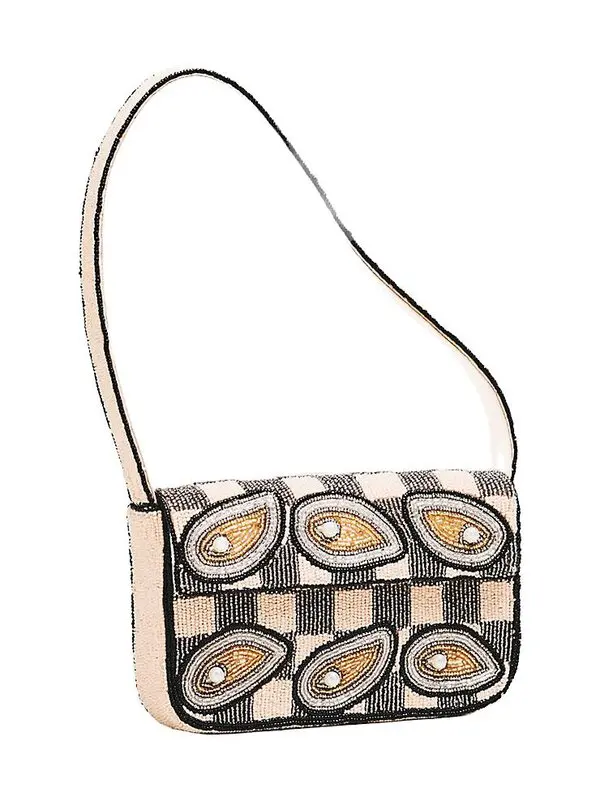 Anthropologie Beaded Shoulder Bag - Oyster