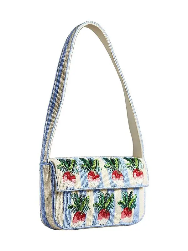 Anthropologie Beaded Shoulder Bag - Radish