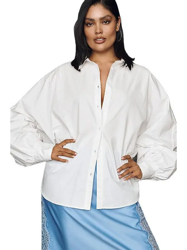 SUNDAY IN BROOKLYN Cotton Batwing Sleeve Shirt - White