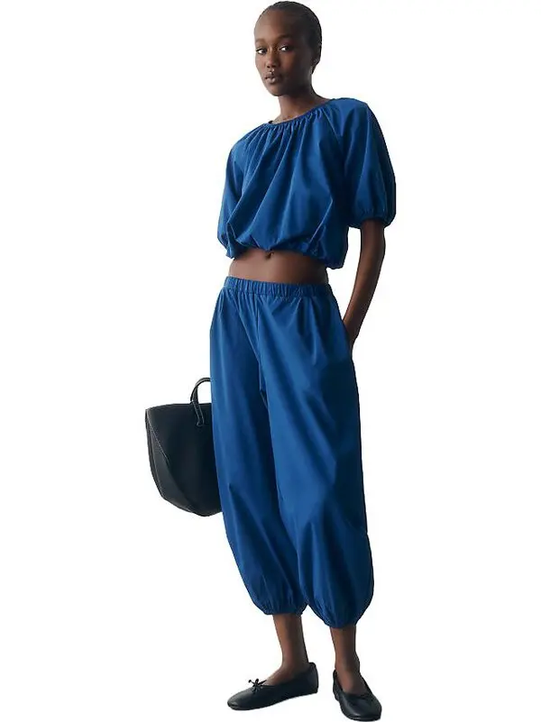 Daily Practice Cropped Bubble Pants - Blue