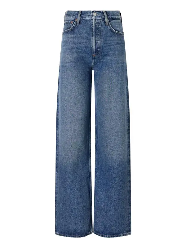 AGOLDE Ren Long High-rise Wide-leg Jeans - Dark Denim